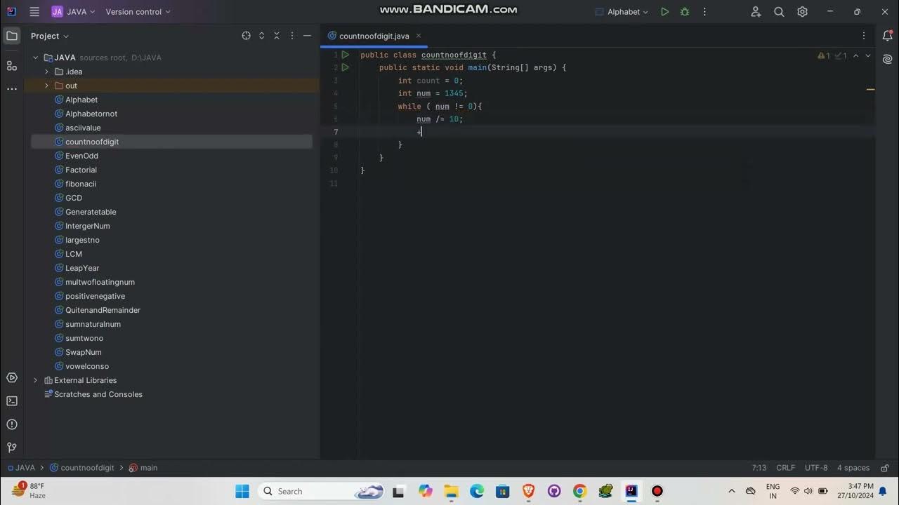 Java Program to Count Number of Digits in an Integer #java #programming #coding #cracmindboyrk ...