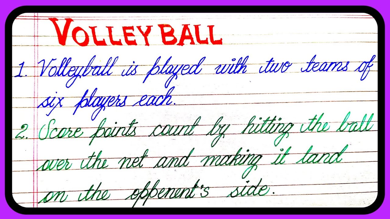 10 lines on volleyball in english | Essay on volleyball in english ...