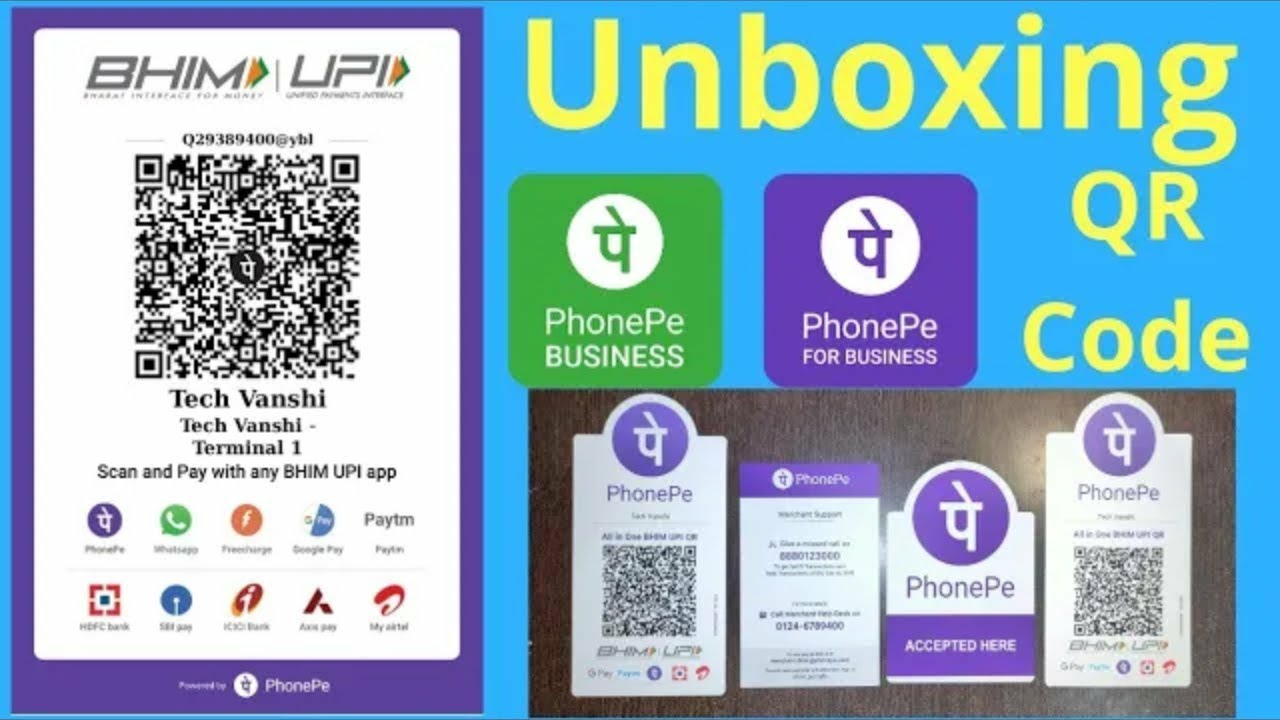 Phone Pe Business QR Code Unboxing - YouTube