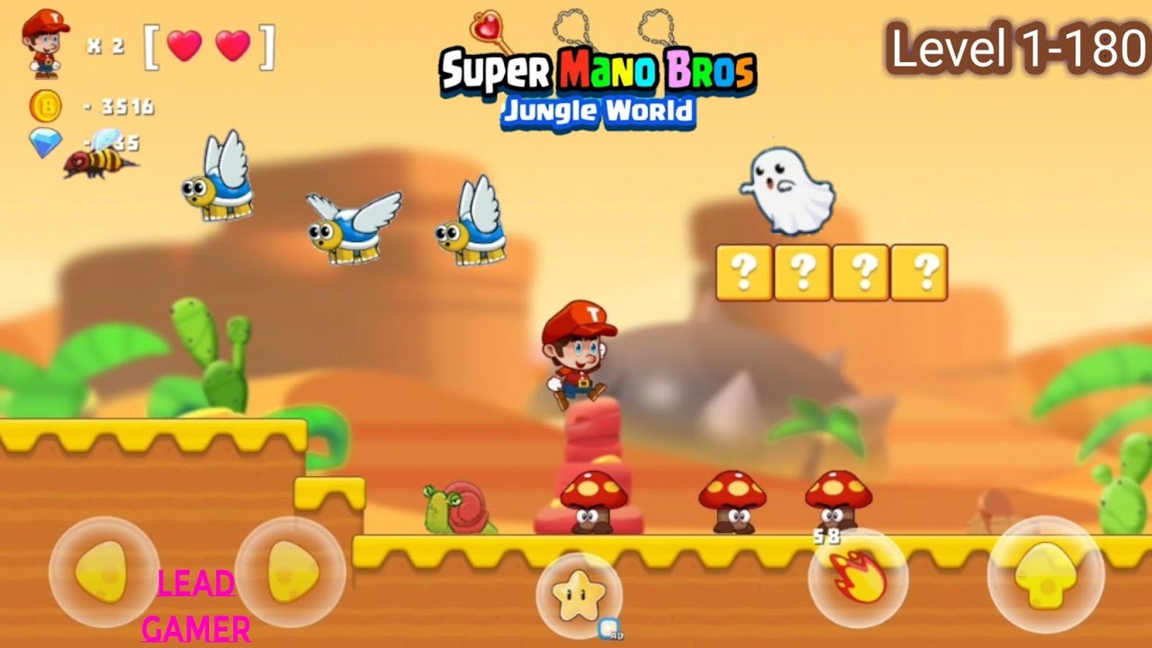 Super Mano Bros Jungle World Level 1-180 #gameplay #games #gaming - YouTube