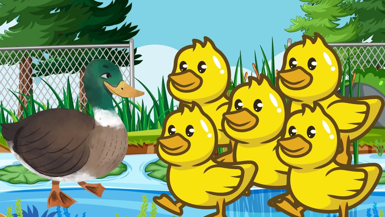 Five little ducks went swimming.....|nursery rhymes for kids|poems ...