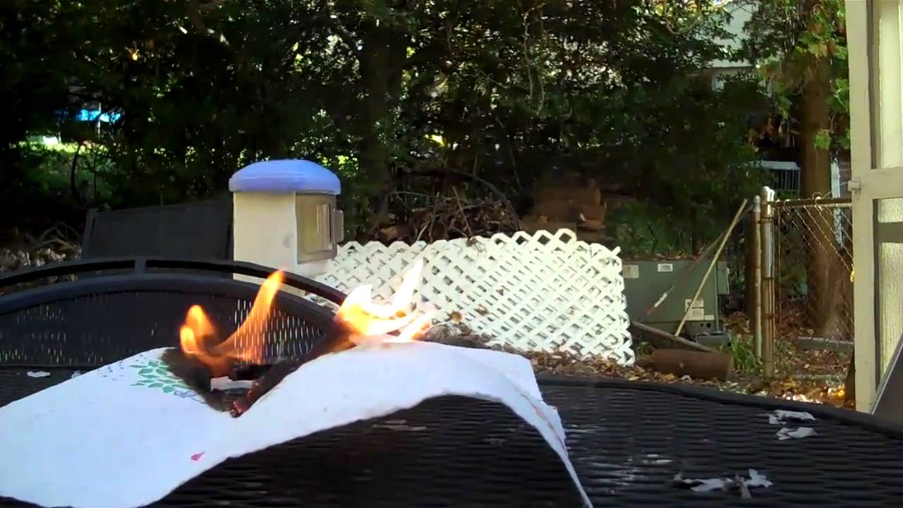 Burning Paper Towel Flys Away - YouTube