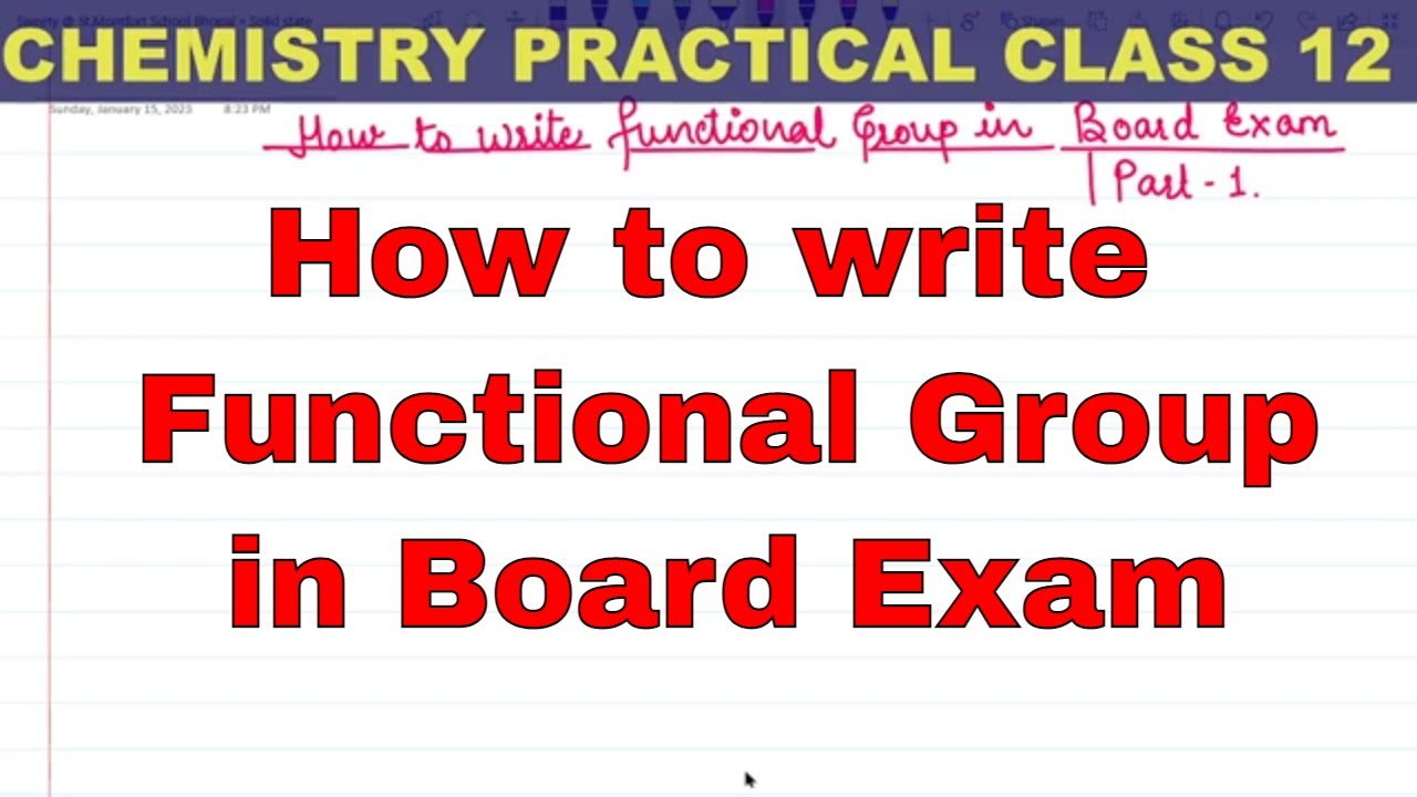 How to write Functional group in Board exam ||Class12 Chemistry ...