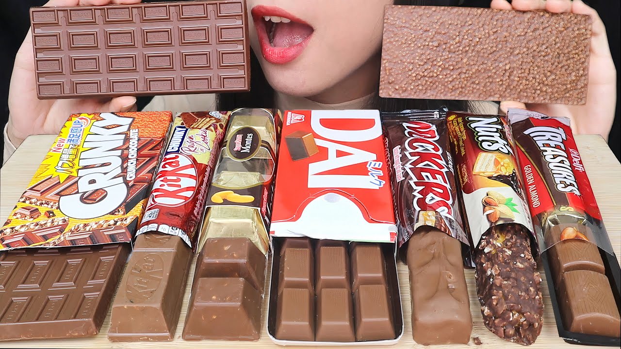 ASMR CHOCOLATE BAR 🍫 KITKAT CHUNKY, NOCKERS, SILVERQUEEN MONTES, DARS ...