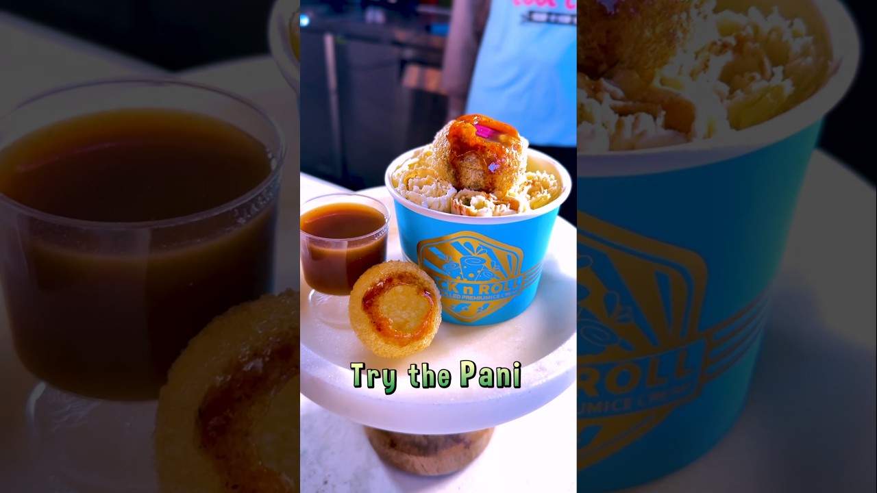 Pani Puri Ice Cream Rolls (Rock n Roll Ice Creams) - YouTube