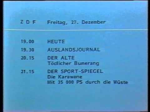 Programmtafeln zum Sendeschluss ARD 27.12.1985 + Testbild - YouTube