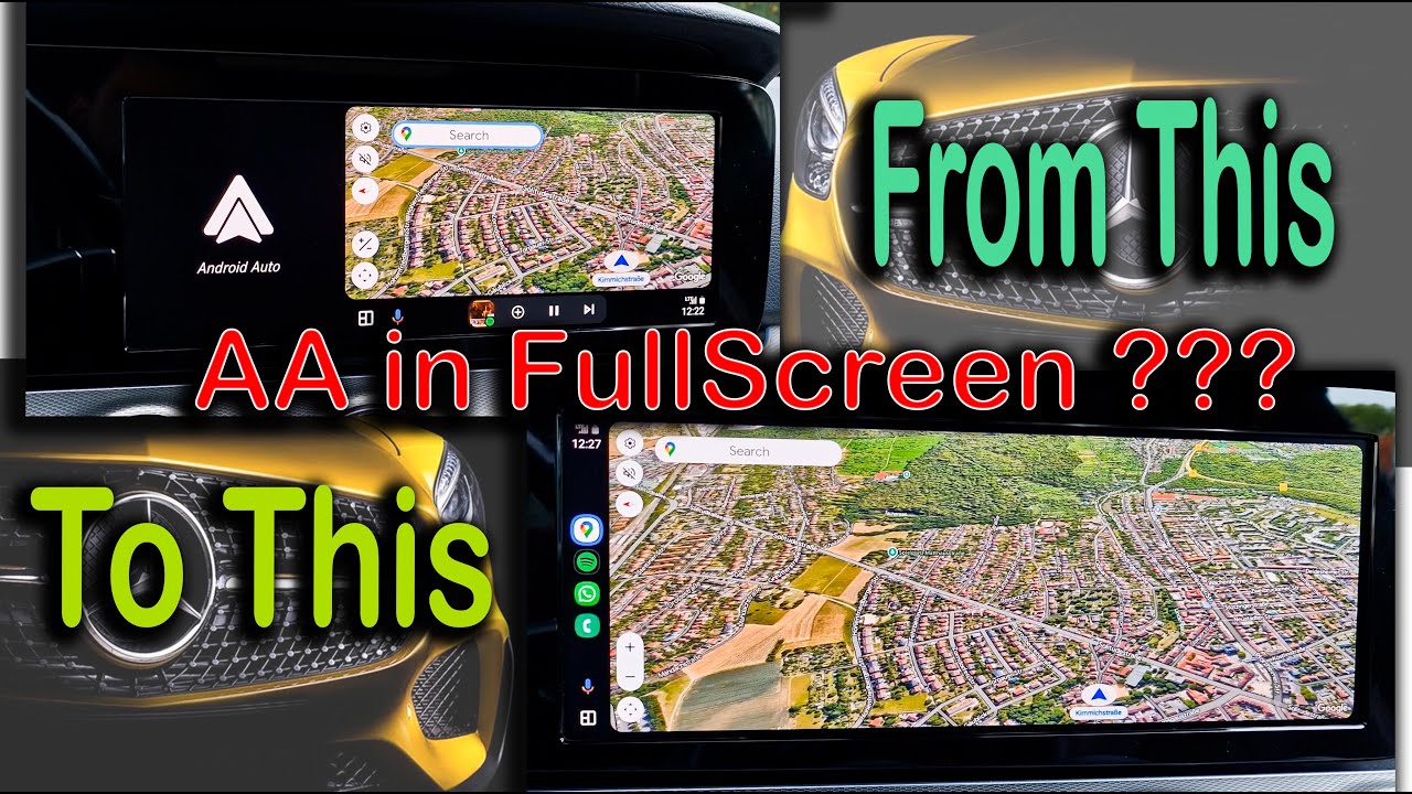 Android Auto In Full Screen - Mercedes Benz #Fix* - YouTube
