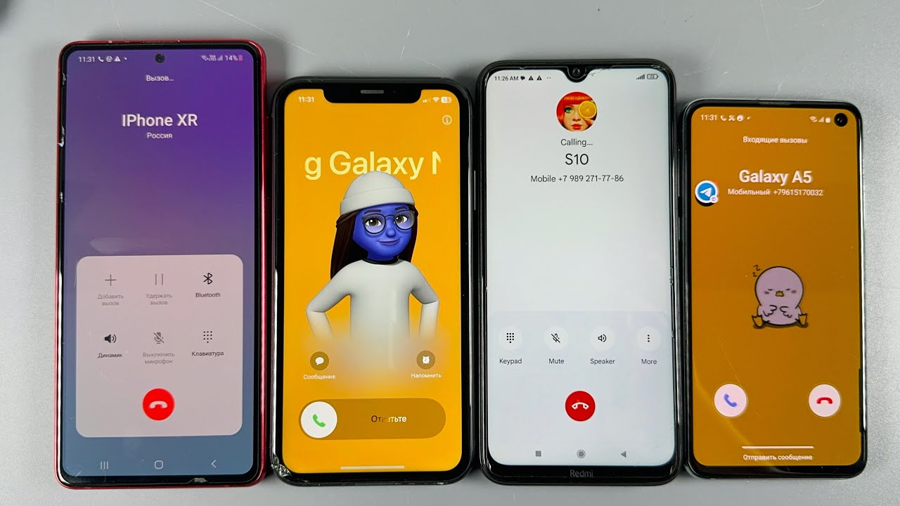 Incoming Calls Samsung Galaxy Note 10 + IPhone XR + Samsung Galaxy Note 8 + Samsung Galaxy S10e ...