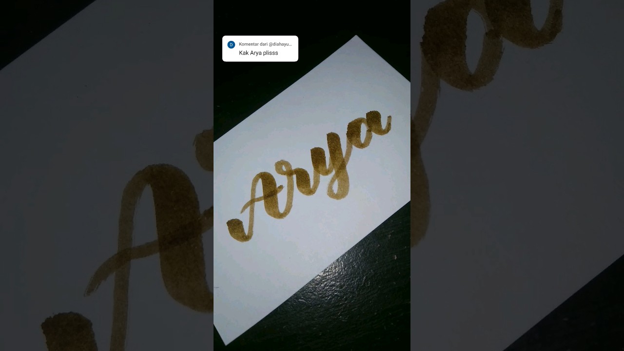 Lettering "Arya" #calligraphy #calligraphyforbeginners #handlettering # ...