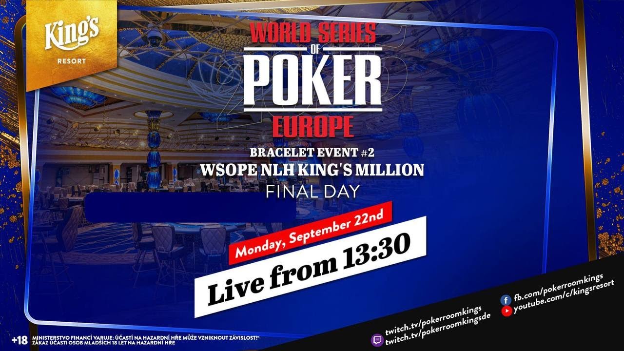 🏆 WSOPE NLH King's Million - Final Day [BRACELET EVENT #2] live from ...
