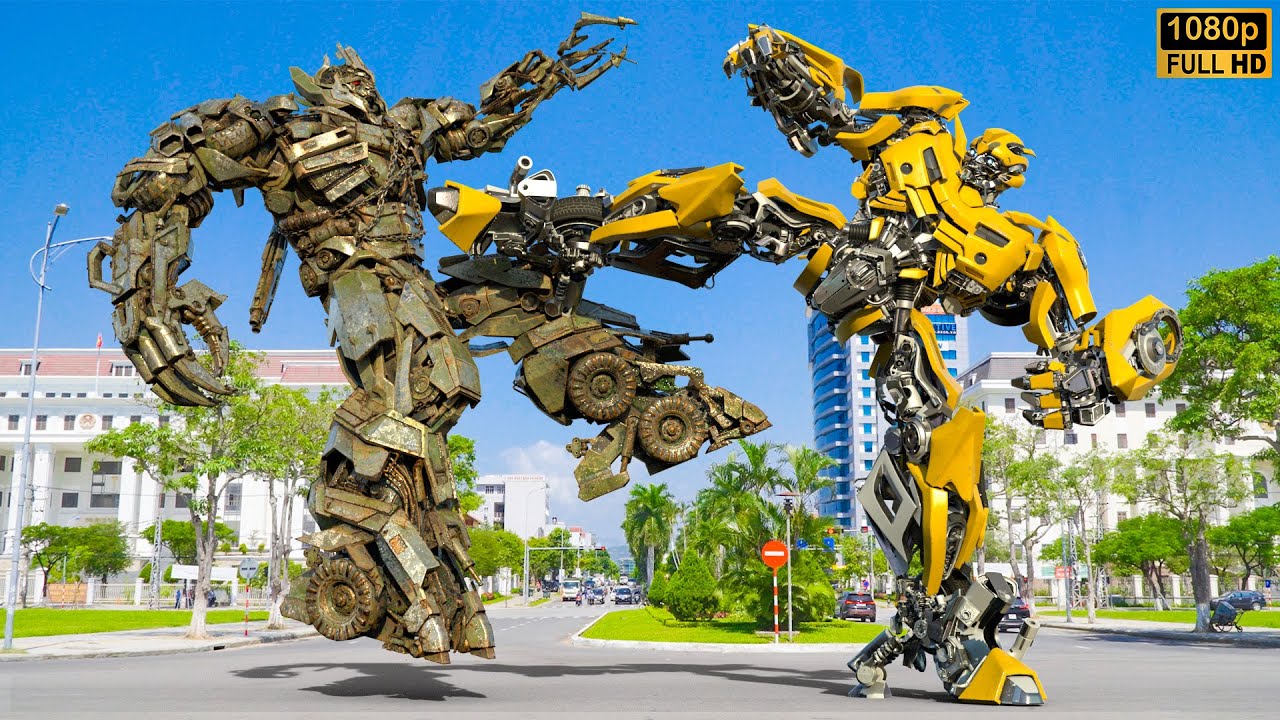 Transformers The Last Knight - Bumblebee vs Megatron Full Fight Scene ...