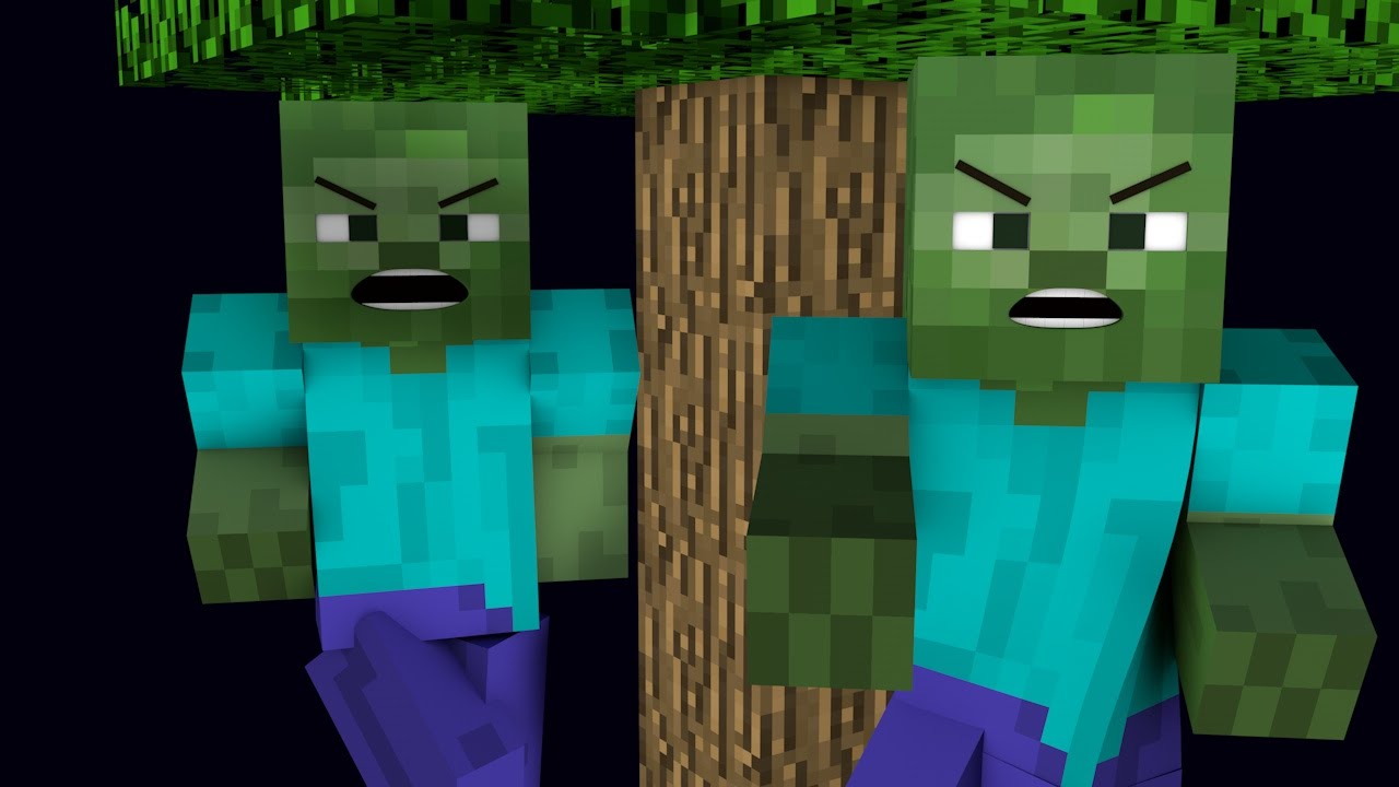 Zombie VS Steve minecraft animation(animasyon) - YouTube