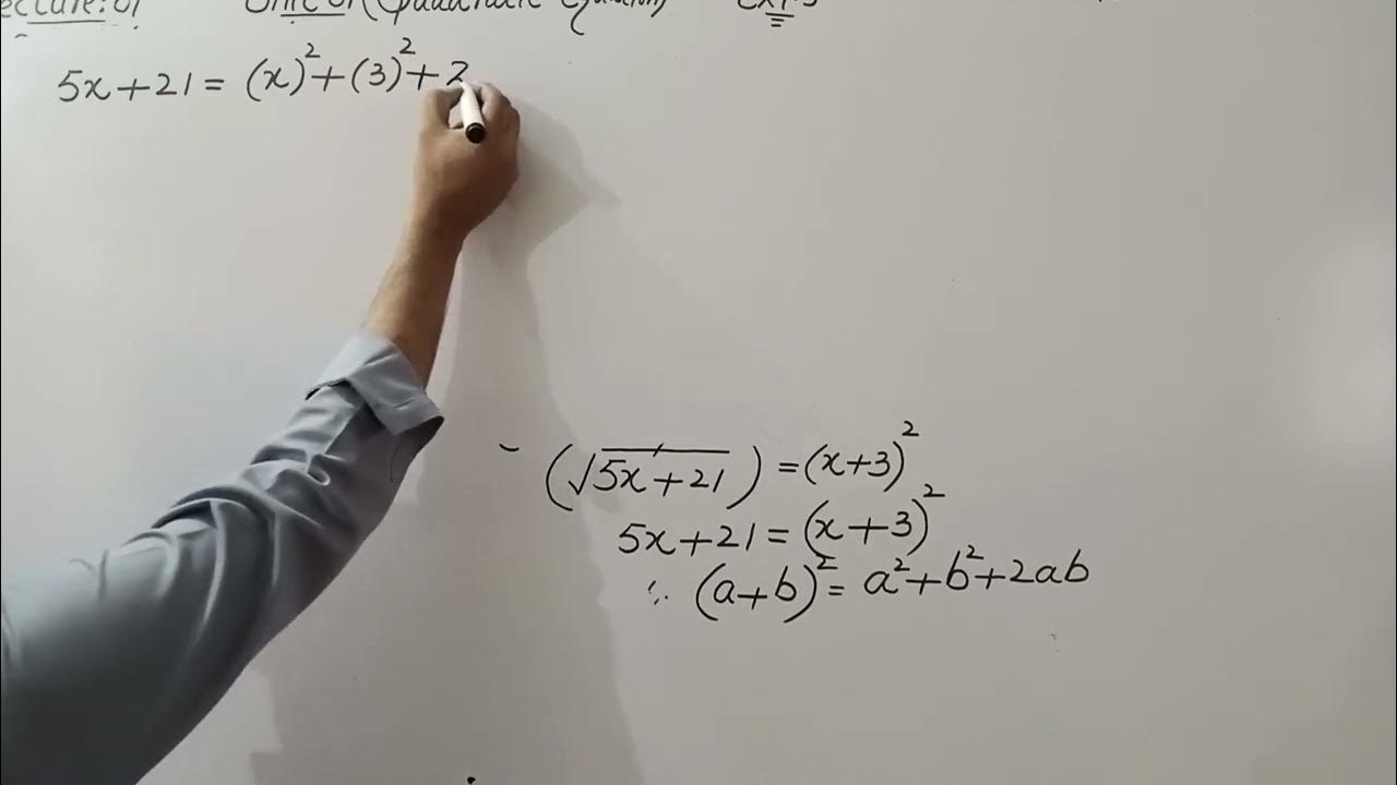 Lecture 01 Unit 01 (Quadratic equation) Exer 1.3 Q1(i, ii) Topic:Radical equation. Class 10th ...