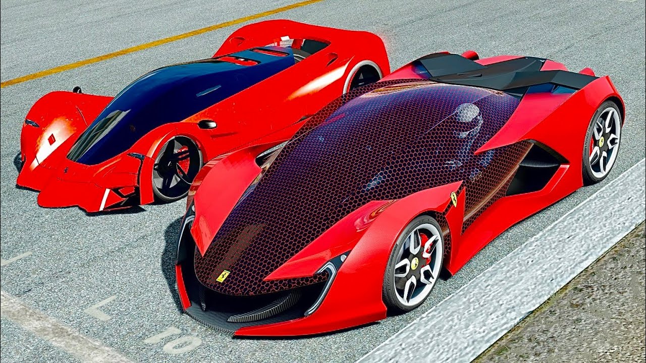 Ferrari Impronta vs Ferrari Marte 2050 Concept at Monza GP - YouTube