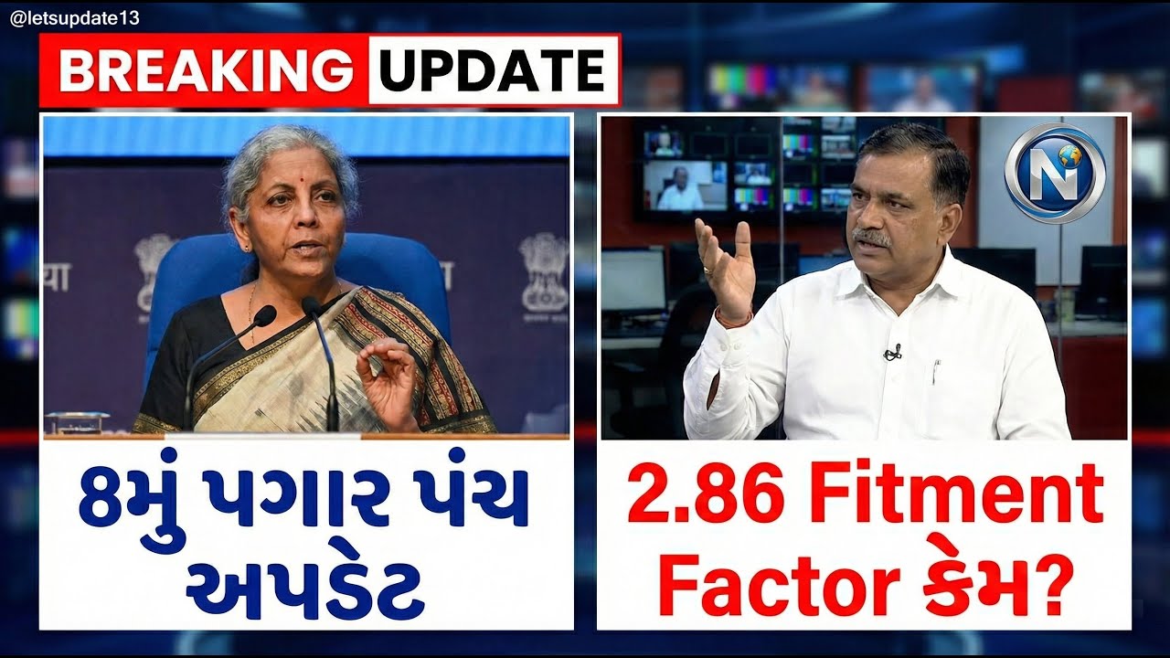 BIG UPDATE: 8મું પગાર પંચ અપડેટ: 2.86 Fitment Factor કેમ? શિવગોપાલ ...