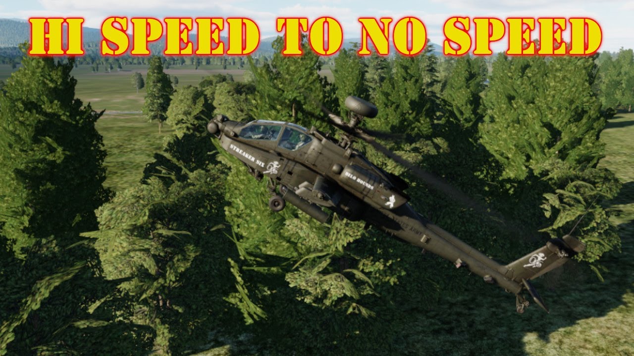 DCS Apache quick stop from high speed: 110-130 knots to stop and hover ...