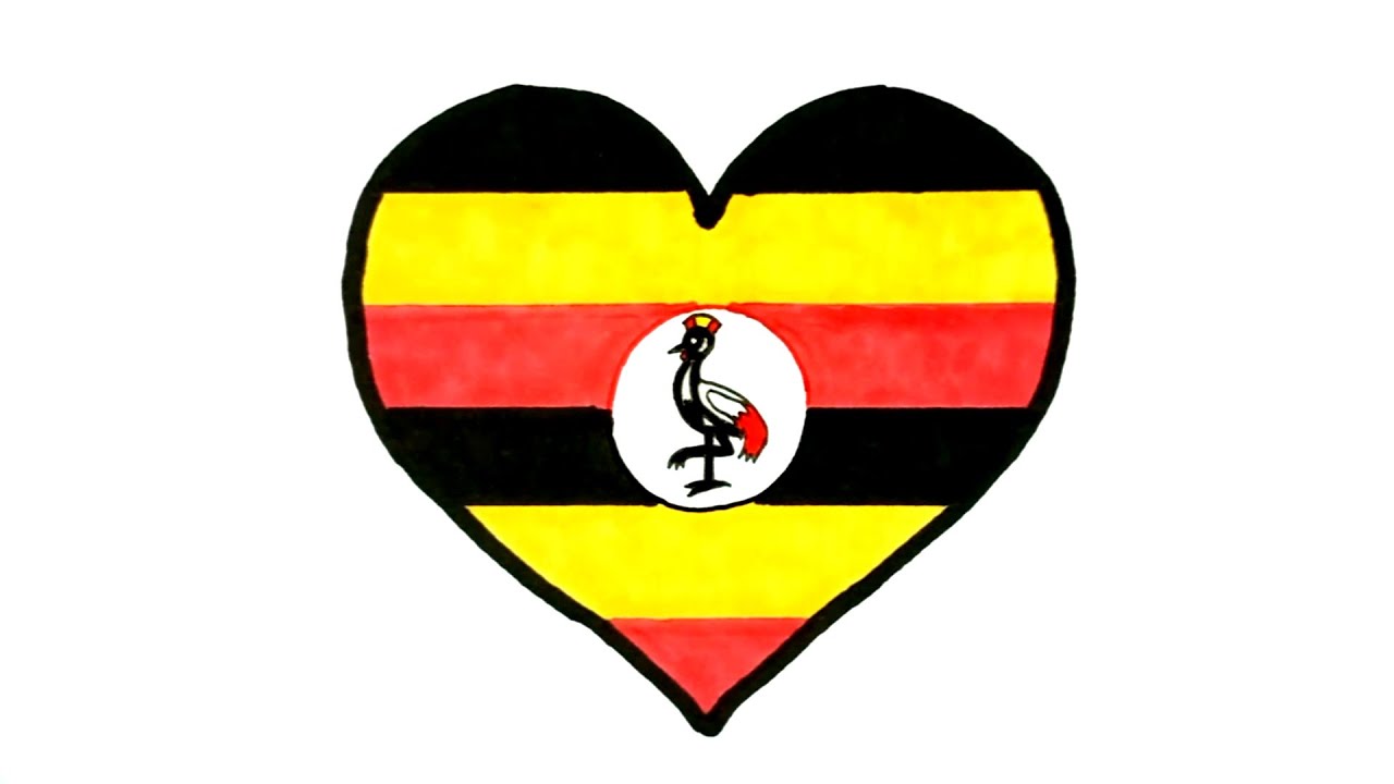 How to Draw Uganda Love Flag | Country Flag | Heart Flag | Love Flag ...