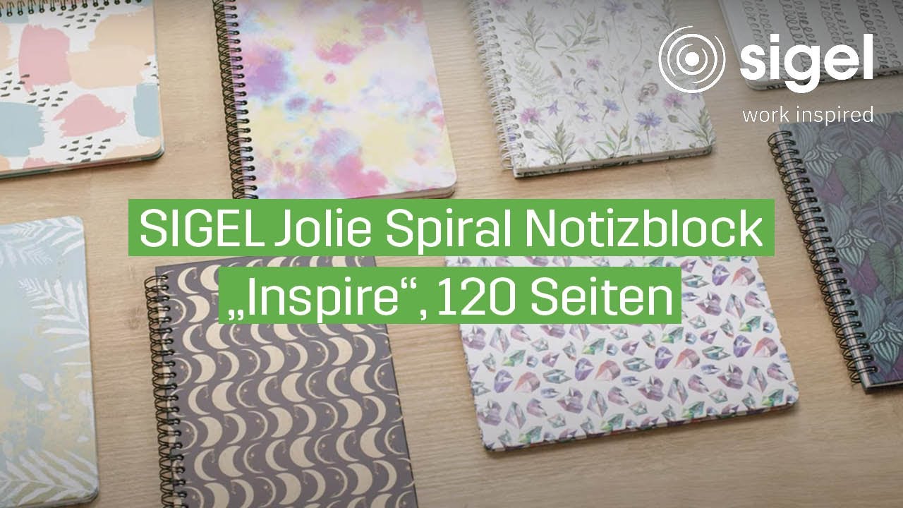 SIGEL Jolie Spiral Notizblock "Inspire", 120 Seiten | SIGEL - YouTube