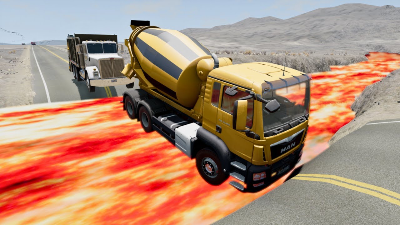 Mobil Vs Jalan Buntu Lava Mobil Rusak Hancur Terguling#18 Beamng.Drive ...