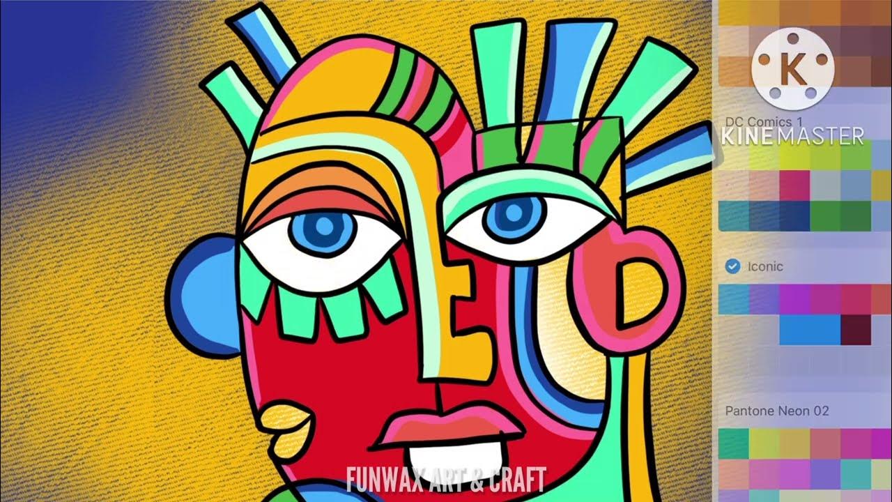 How to Draw Cubism Picasso inspired Abstract portrait | Cubism face ...