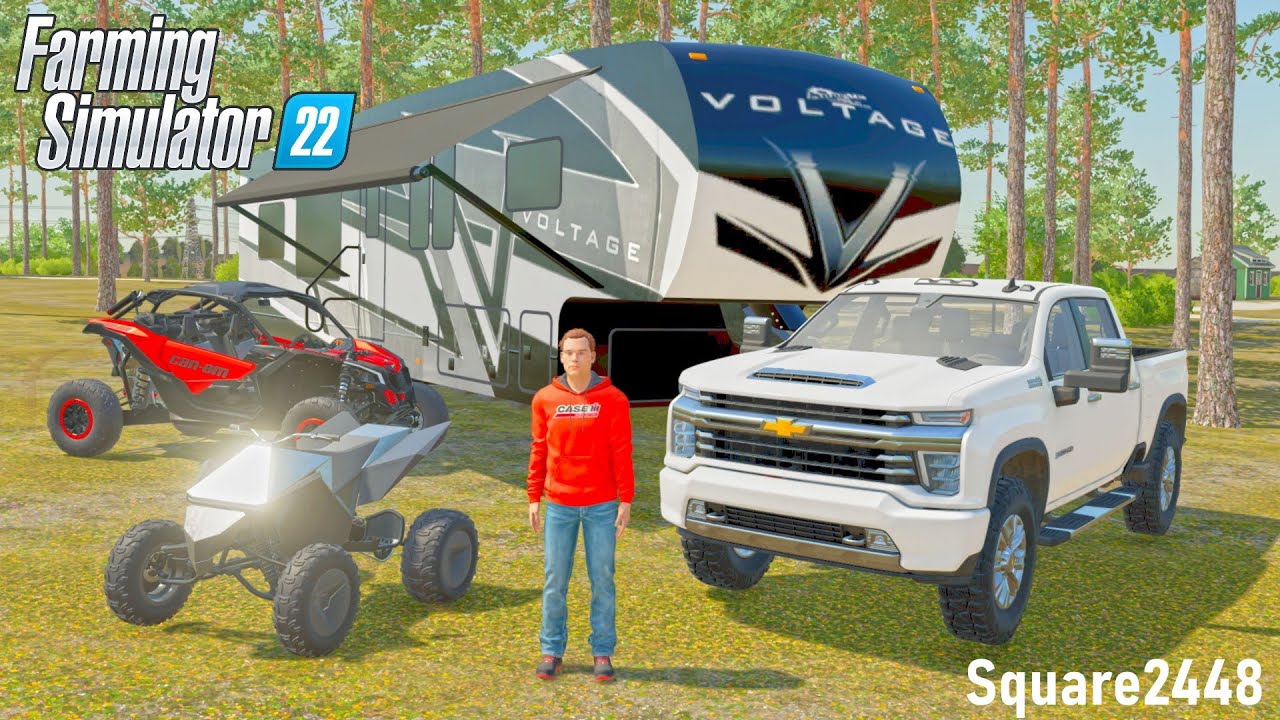 WEEKEND CAMPING ON COUNTY LINE! | FARMING SIMULATOR 22 - YouTube