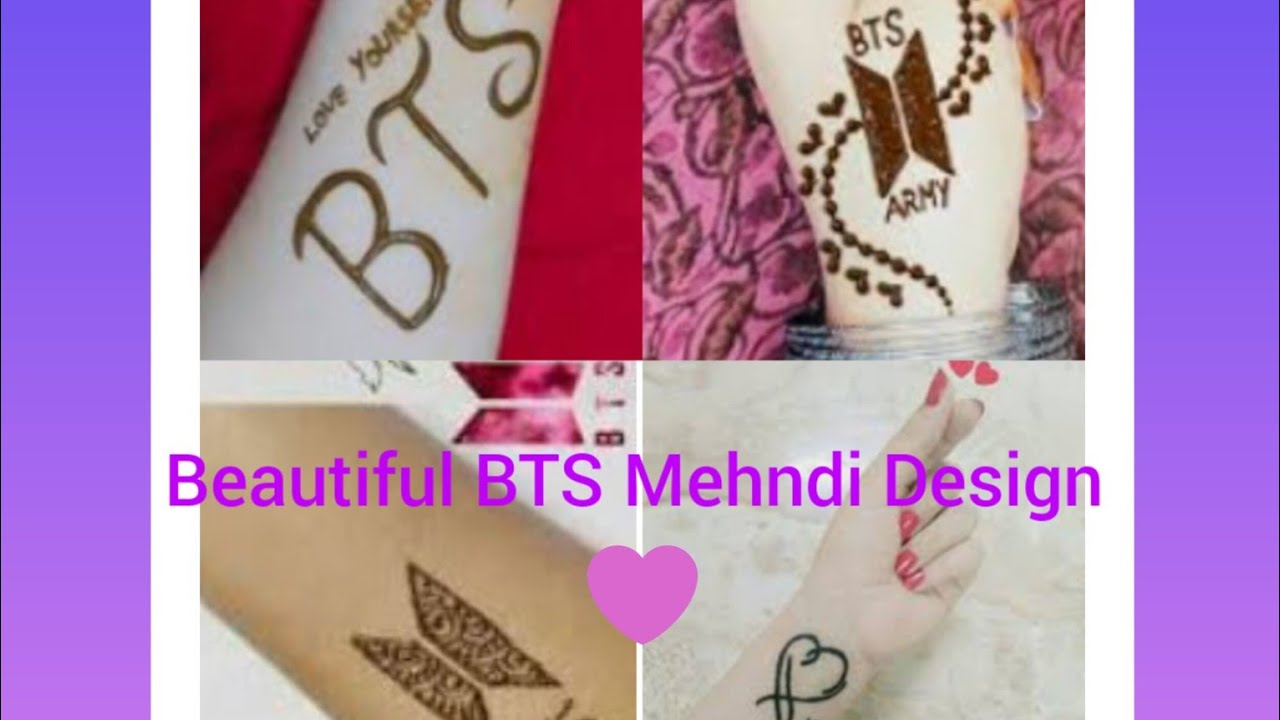 Mehndi||BTS Mehndi Design For BTS Army Lovers 💜💜💜 - YouTube