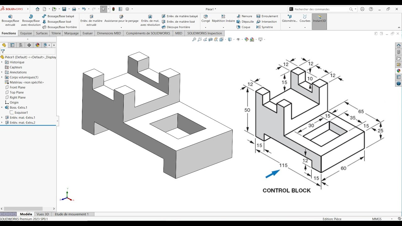 Tutoriel SolidWorks pour débutants - Exercice 01 - YouTube