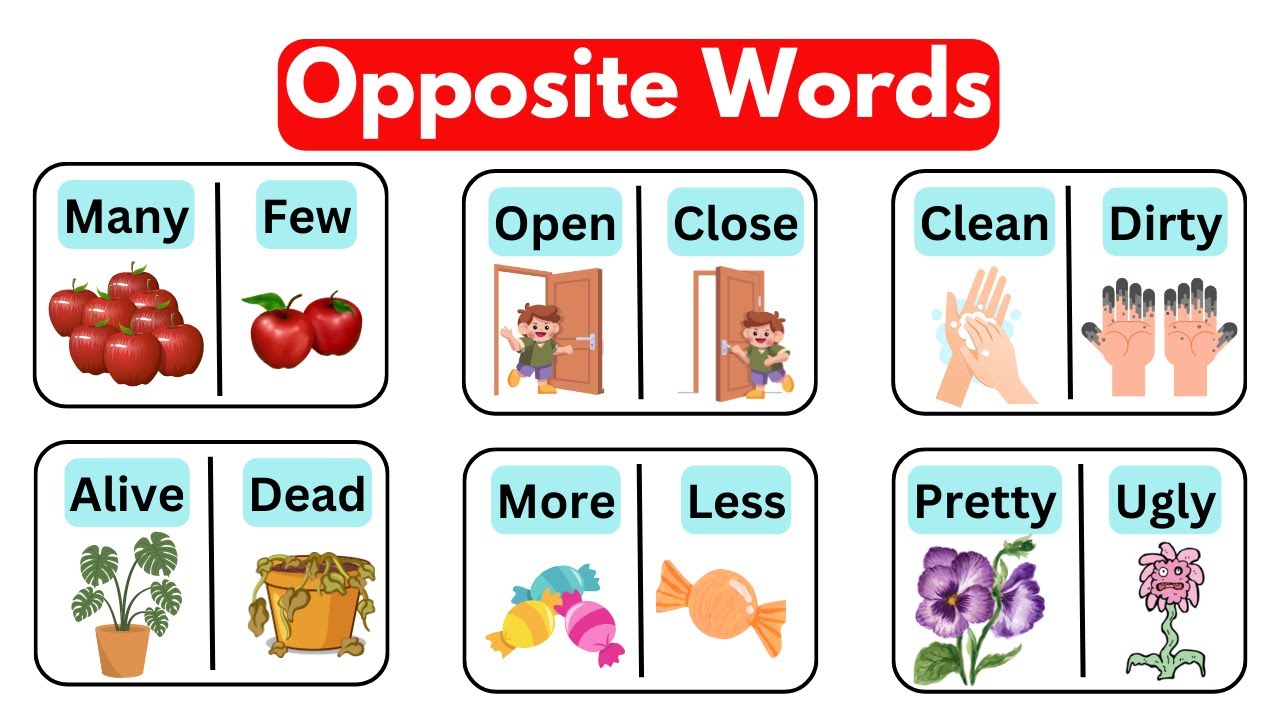 Opposite Words in English | Opposite Words for Kids | Opposite Word for ...
