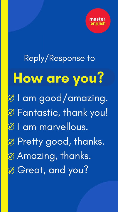 How are you reply in english | How are you ka matlab - YouTube