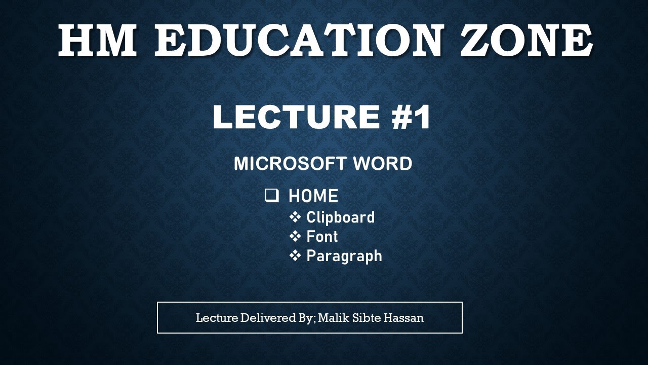 MIcrosoft Word Home Tab Lecture 1 - YouTube