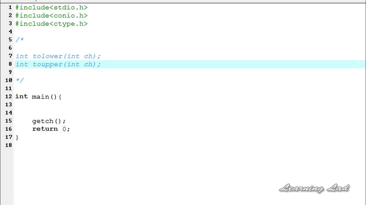 86- C Programming language video Tutorials for Beginner's- tolower(),toupper(), function ...