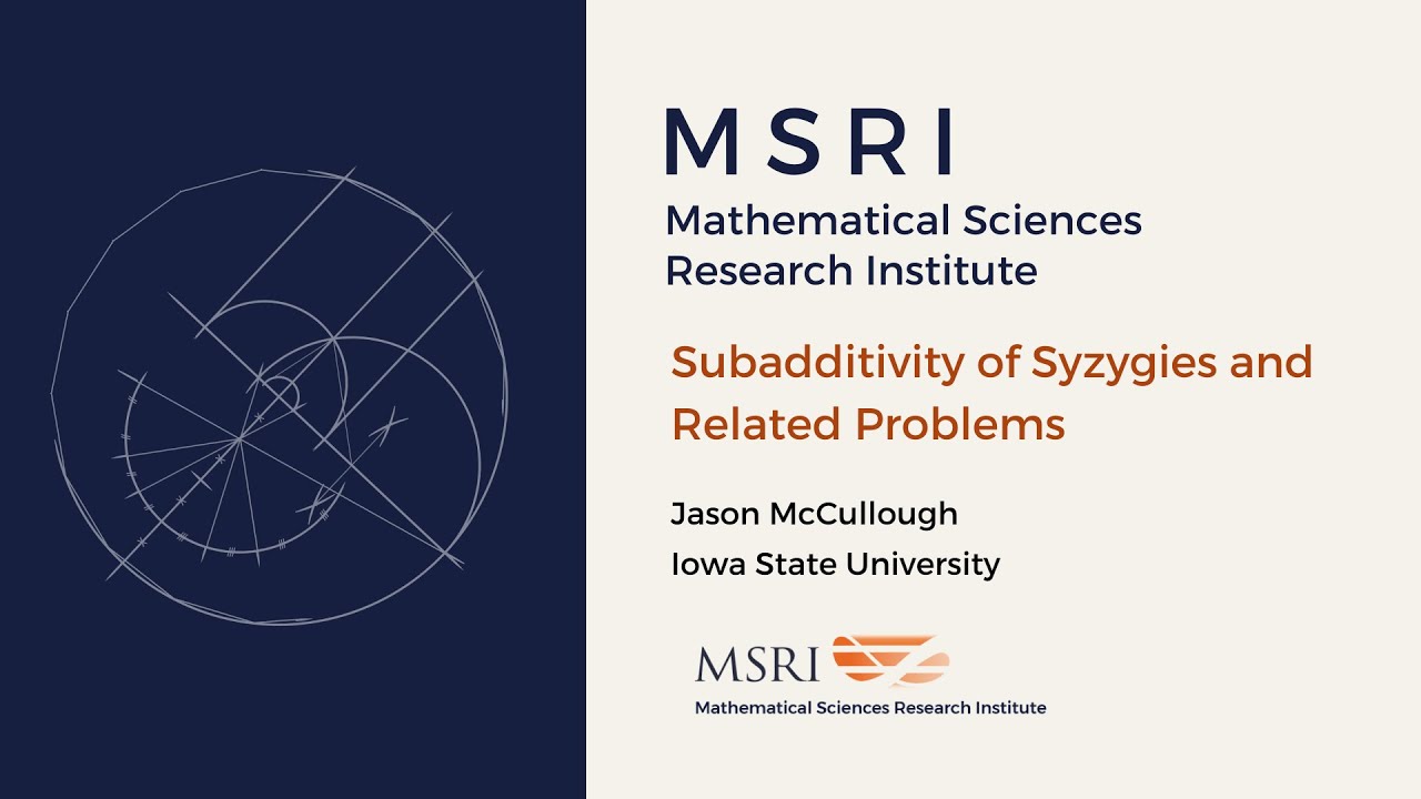 Subadditivity of Syzygies and Related Problems - YouTube