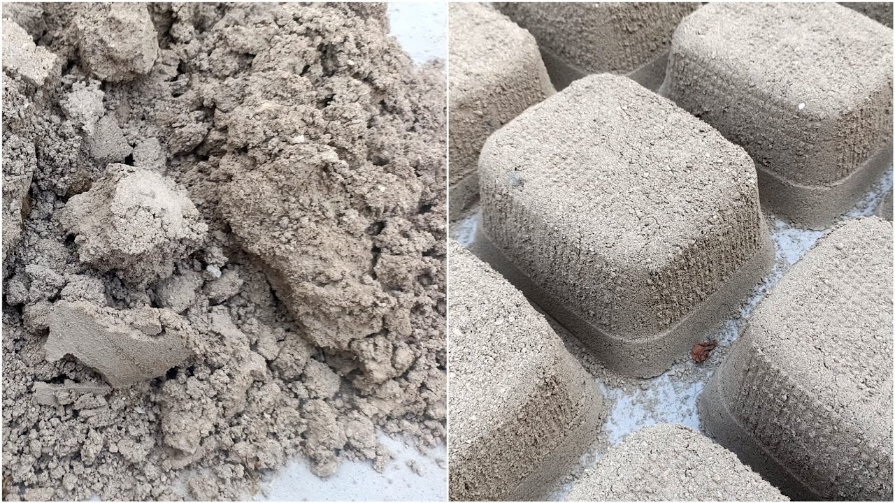 Asmr: Extra Crunchy Dry & Damp Yellow Gritty Sand Chunks/Blocks Floor ...