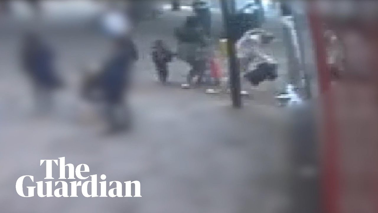 CCTV shows woman being pushed in front of oncoming bus in London - YouTube