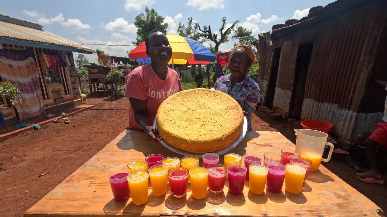 Healthy juice from fresh fruits 🍓+baking giant butternut cake for kids ...