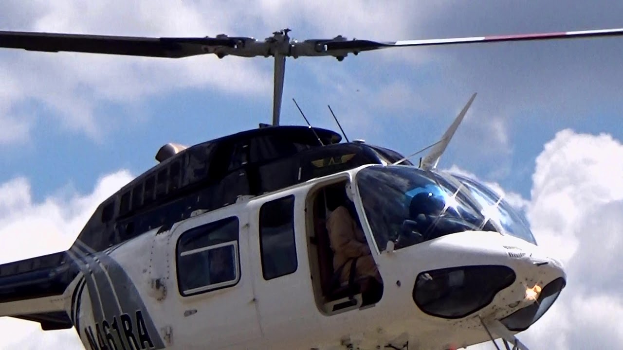Bell 206L Long Ranger Helicopter with LIDAR Full Sound Take Off and ...