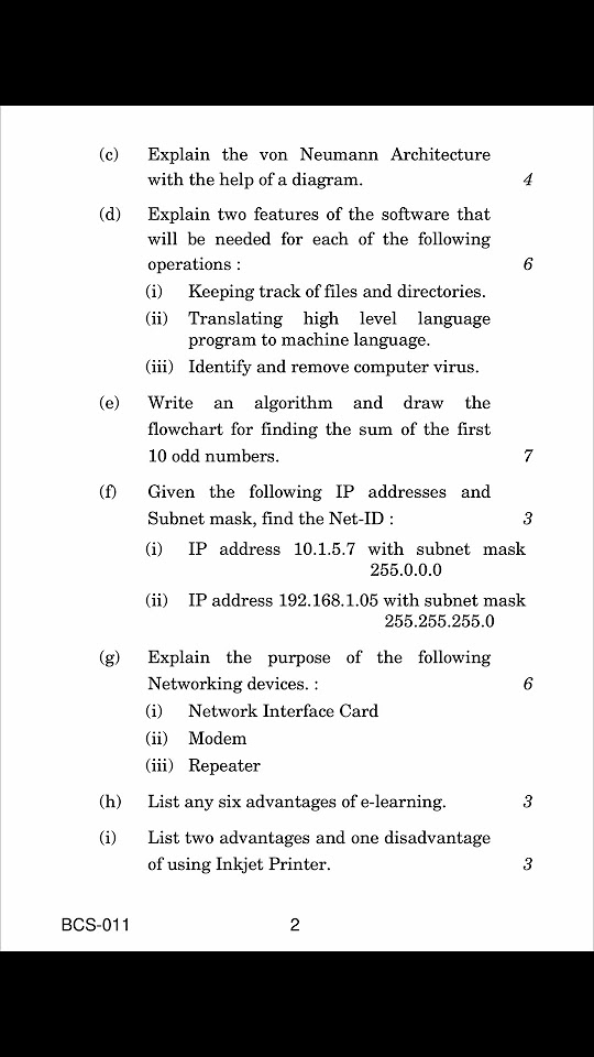 #Shorts BCS-011 JUNE 2022 Question Paper (Computer Basics and PC ...