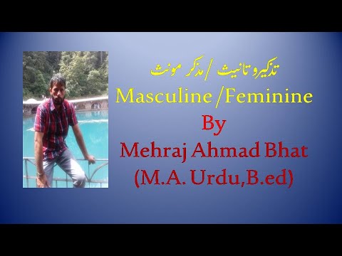 Masculine Feminine | Tazkeer u Tanees(مزکر مونث) by Mehraj Ahmad Bhat | Urdu Grammar Lecture No ...