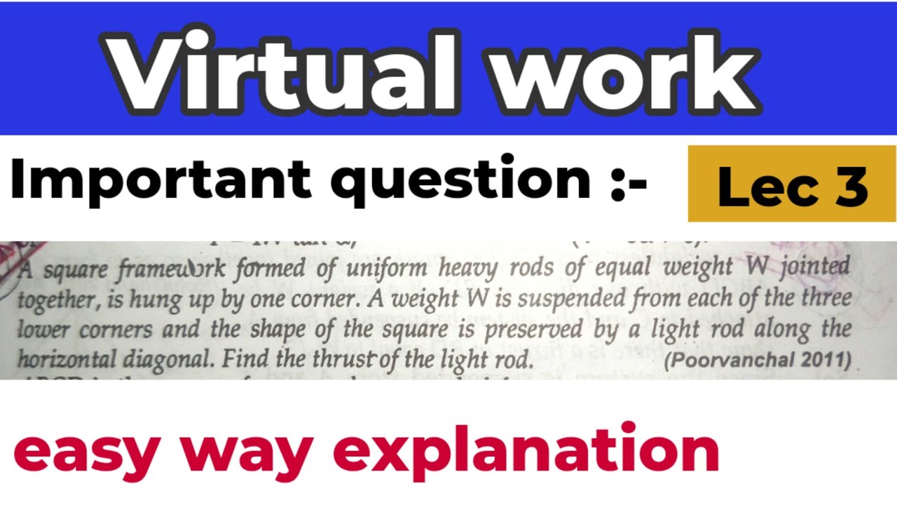 Virtual work questions | virtual work BSc 2 year Mathematics Mechanics ...