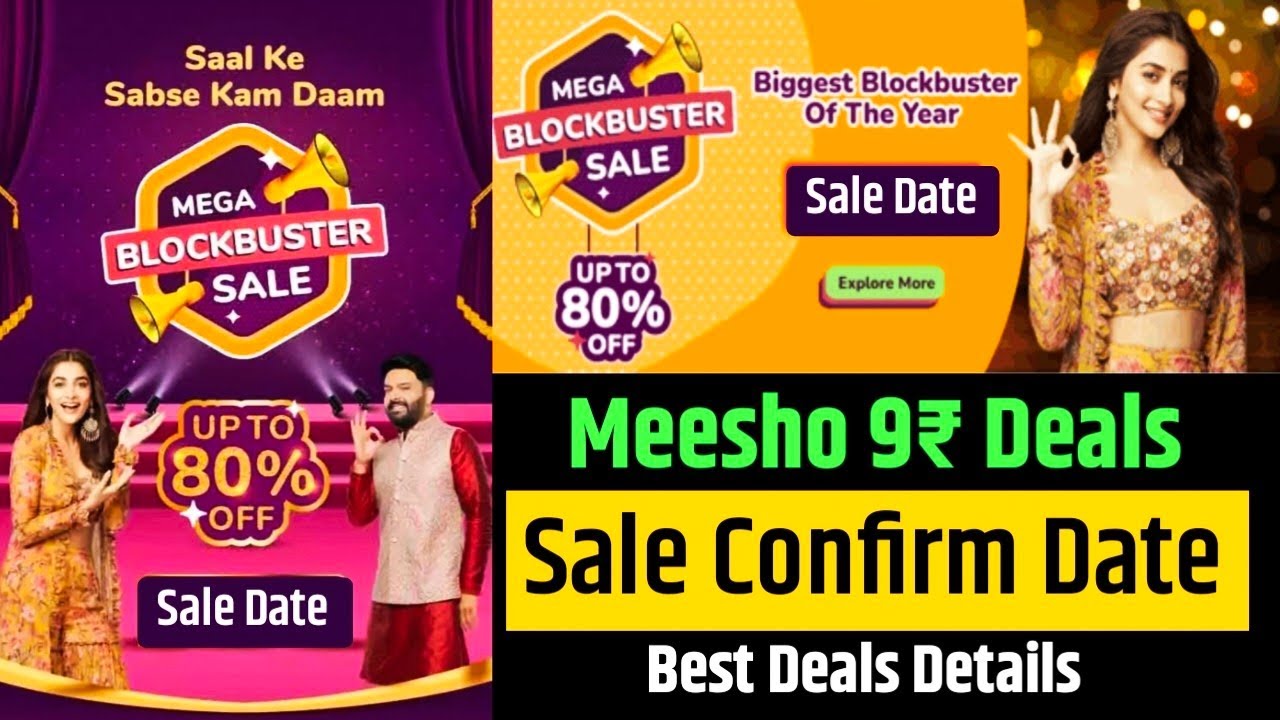 Meesho Mega Blockbuster Sale 2023 | Meesho Upcoming 9 Rs Deal | Meesho ...