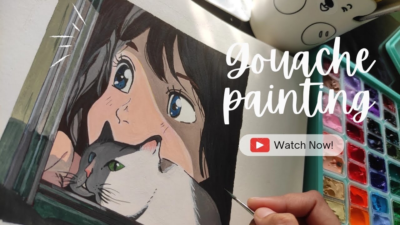 ARTestus: Cute Girl Unique Gouache Painting Experience - YouTube