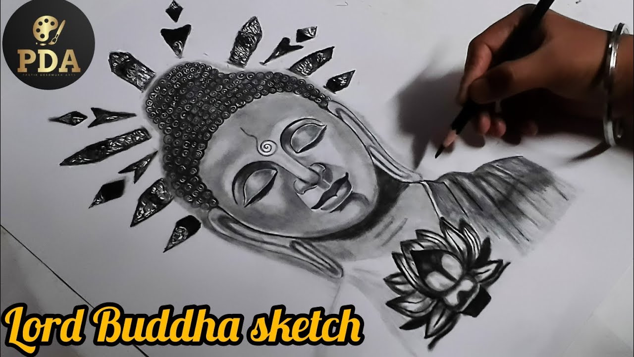 How to draw Lord Buddha drawing || Pratik Deshmukh Arts - YouTube