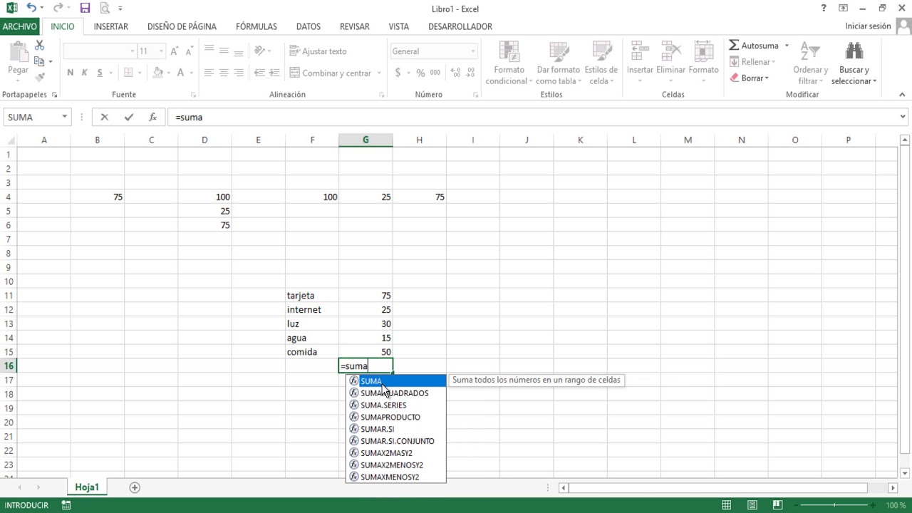 Función " Resta " en Excel 2013 Utilizando Formula - YouTube