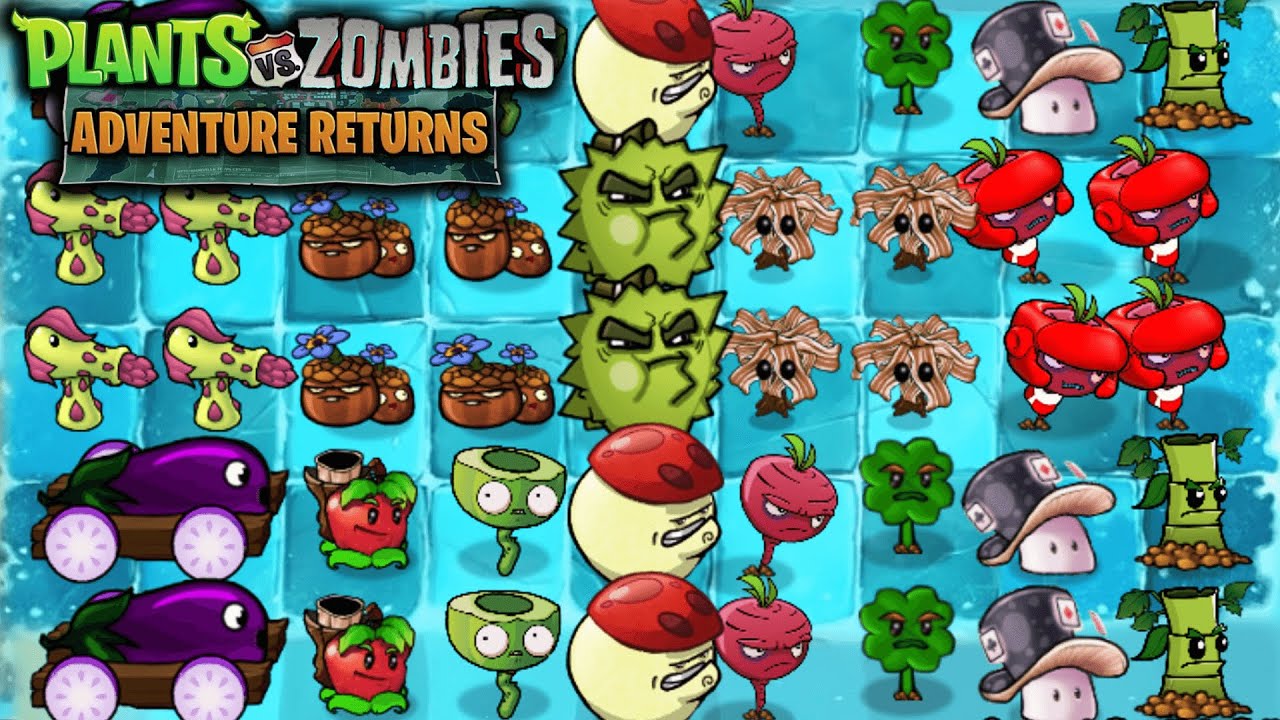 Plants vs Zombies Adventure Returns v2.5 | Bacon Tree, Beetboxer, Lotus ...