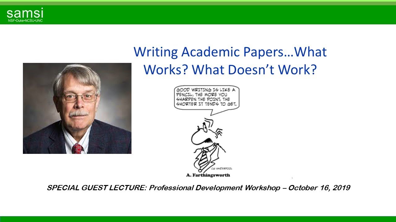 16 October 2019, Professional Development Series: Academic Writing ...