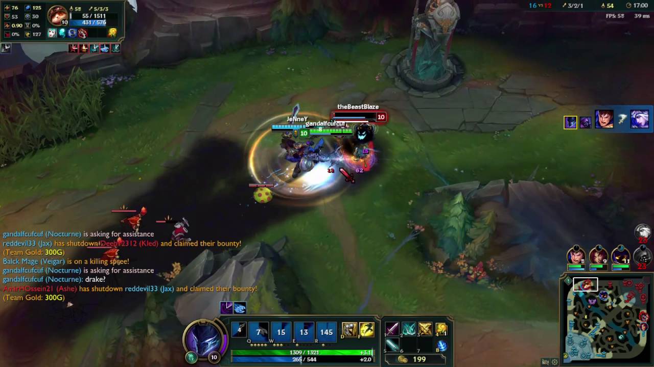 League of Legends - Nocturne Ult clip - YouTube