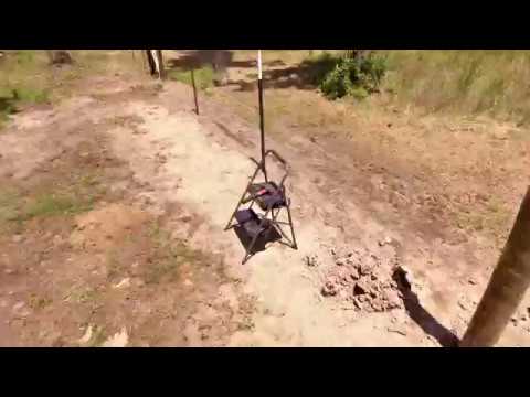 Driving T-Posts with Tractor Bucket and a Jig. - YouTube