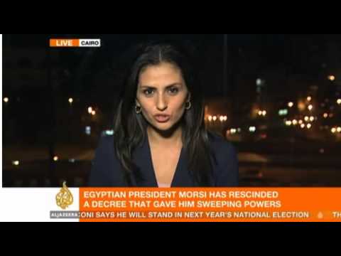 Sherine Tadros on Pres. Morsi rescinding of constitution declaration ...