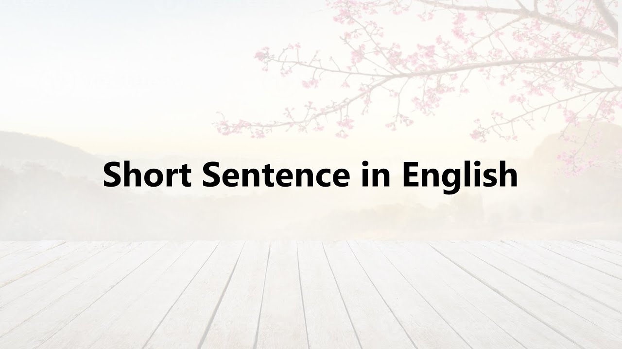 English Short Sentence - YouTube