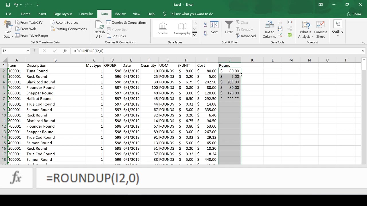 Excel - How to round a value up or down - YouTube